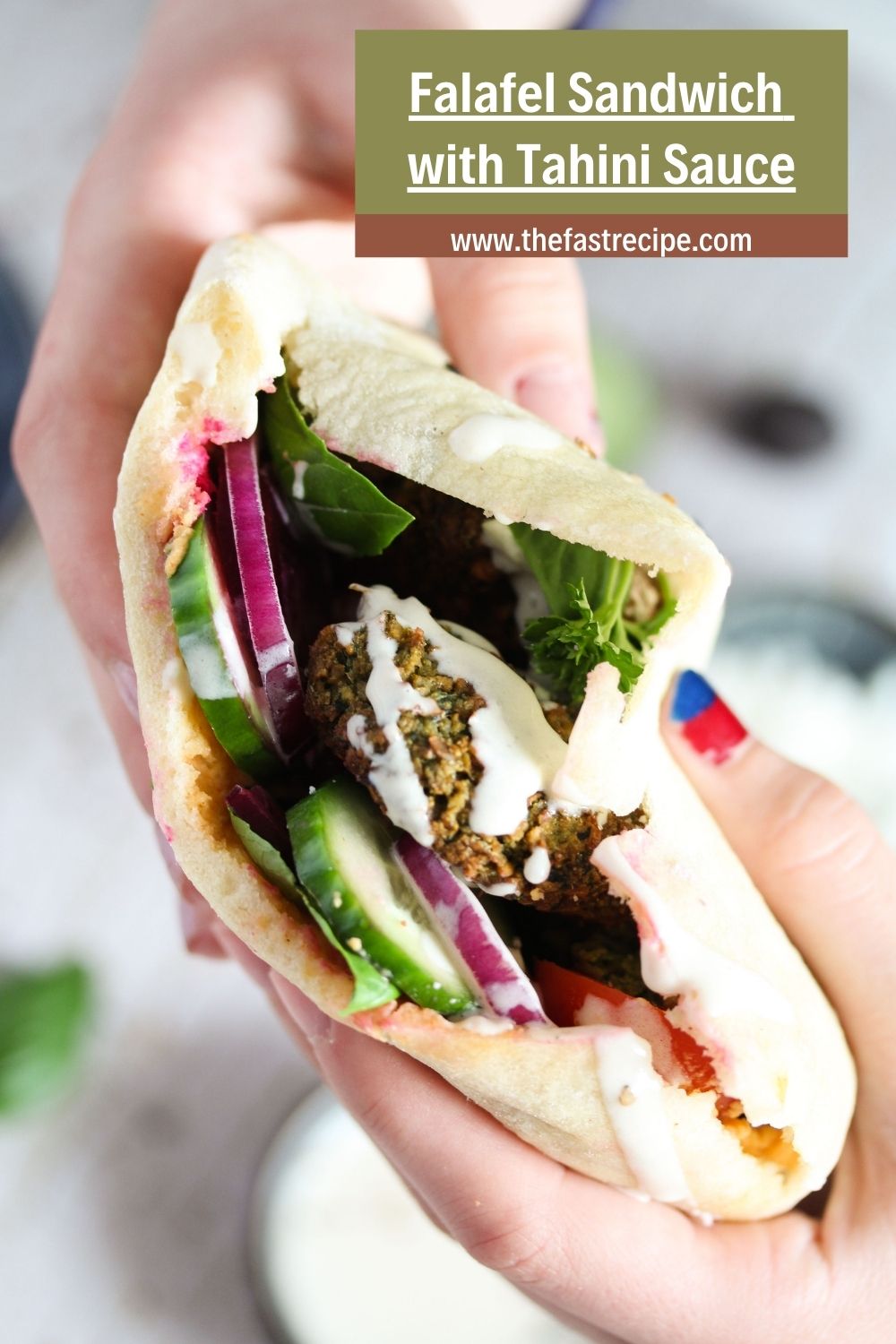 Falafel Sandwich (with Pita and Tahini Sauce) » The Fast Recipe Food Blog